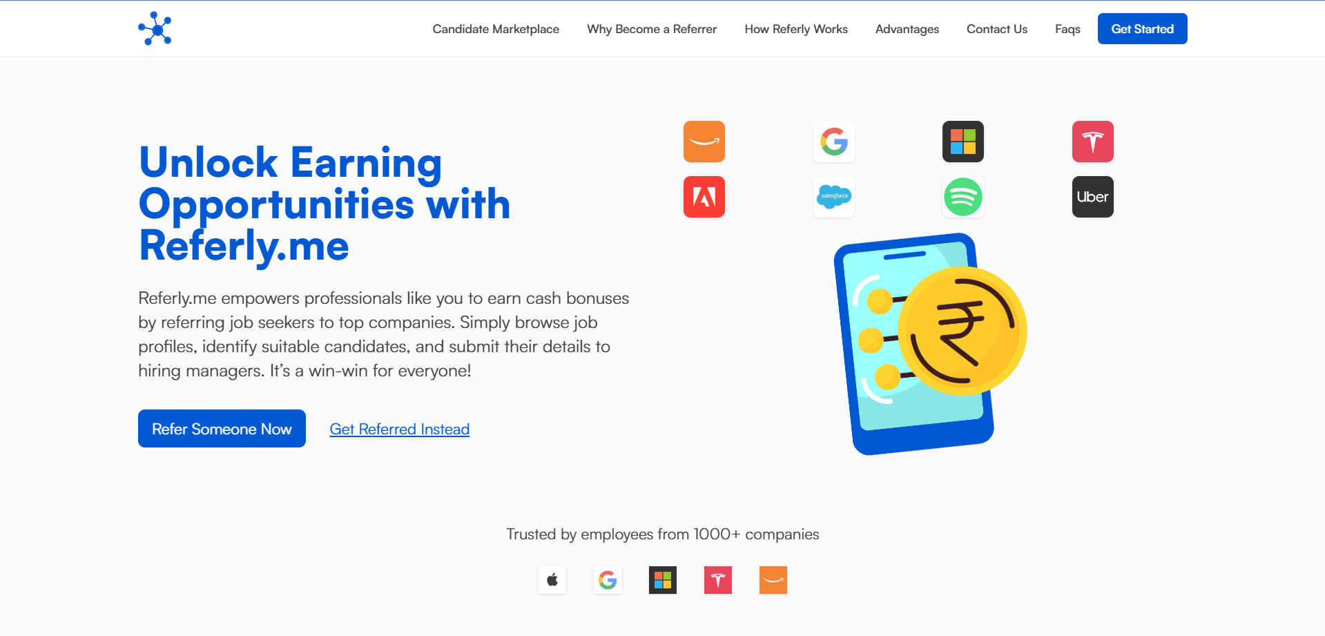 Referly.me - Refer Candidates to Top Tech Companies & Earn Rewards